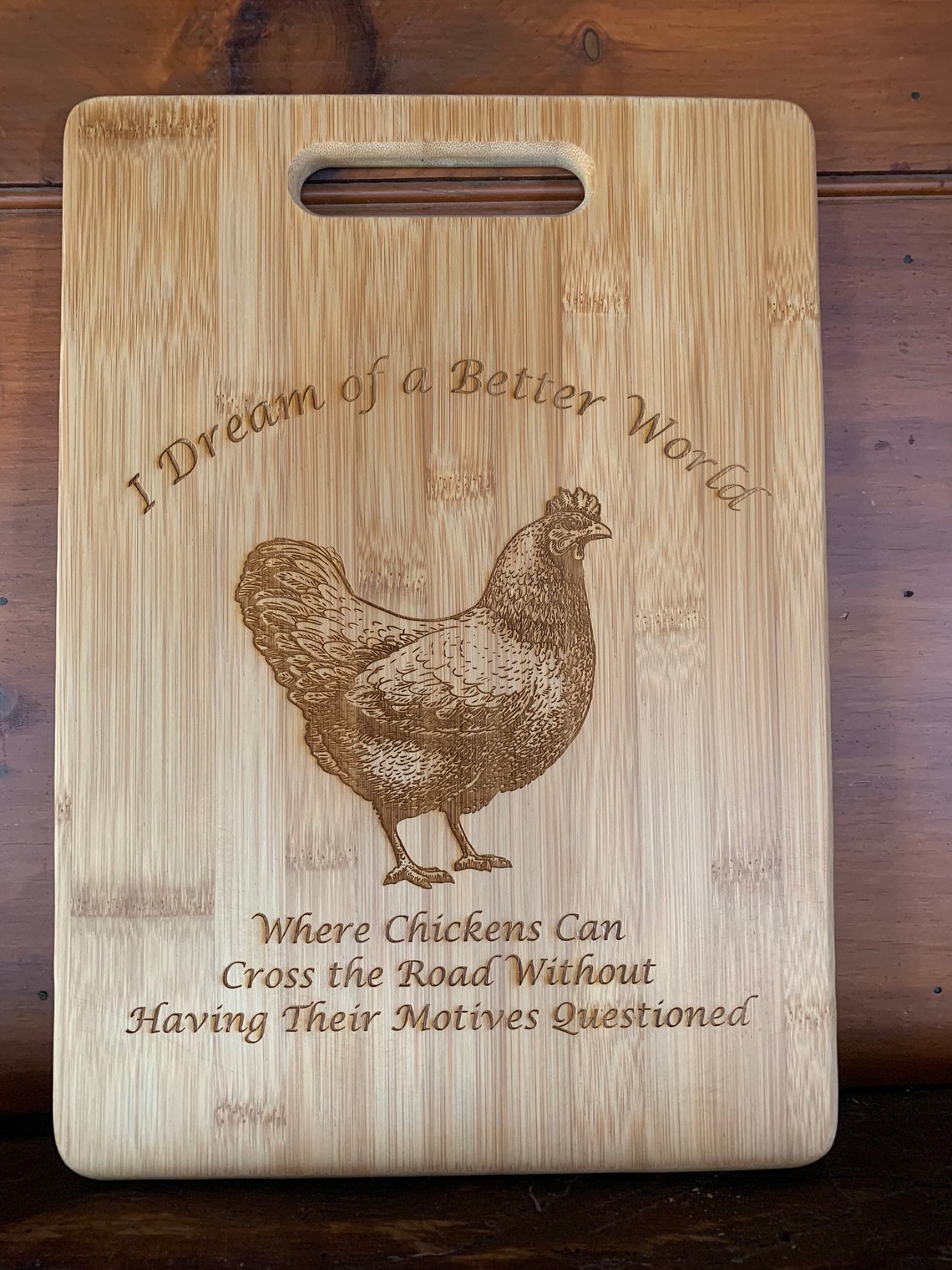 Funny Chicken Cutting Board - Etsy