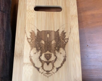 Small Pug Design Bamboo Cutting Board FREE SHIPPING Also | Etsy