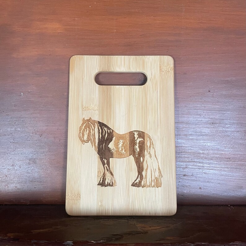 Small Gypsy Cob Gypsy Vanner Horse Bamboo Cutting Board FREE - Etsy
