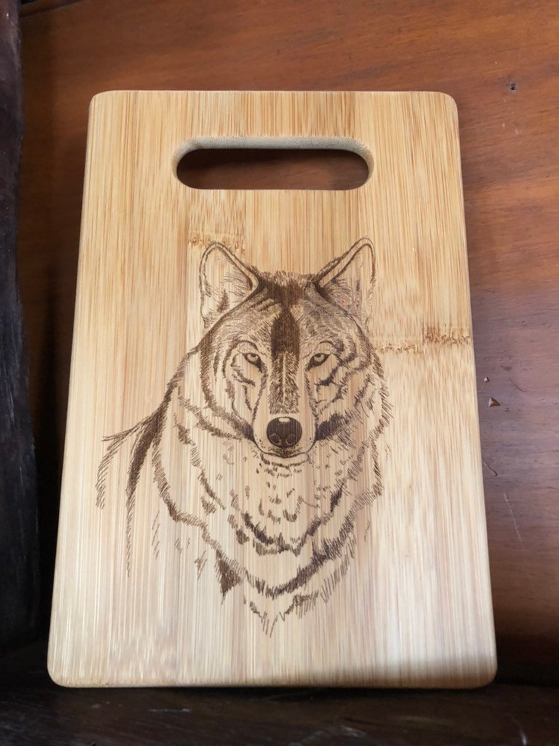Small Wolf Design Bamboo Cutting Board! FREE SHIPPING!!! Larger Size ...