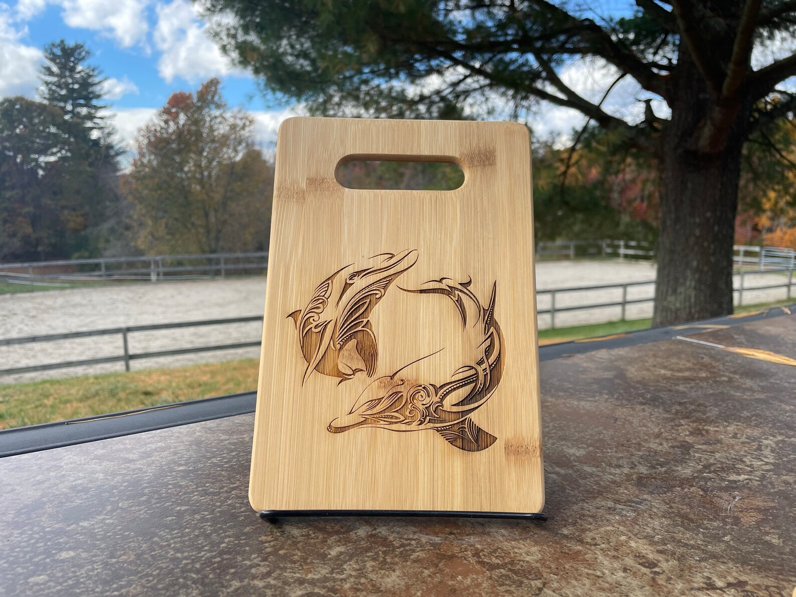 Dolphin Design Engraved Bamboo Cutting Board FREE SHIPPING - Etsy