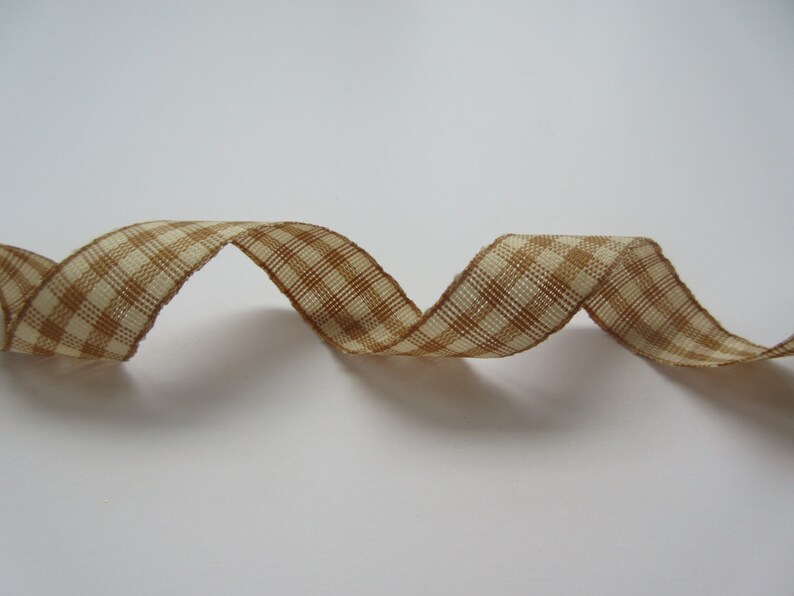 Beige Tan Checked Ribbon Fall Ribbon 1/2 Inch Wide - Etsy