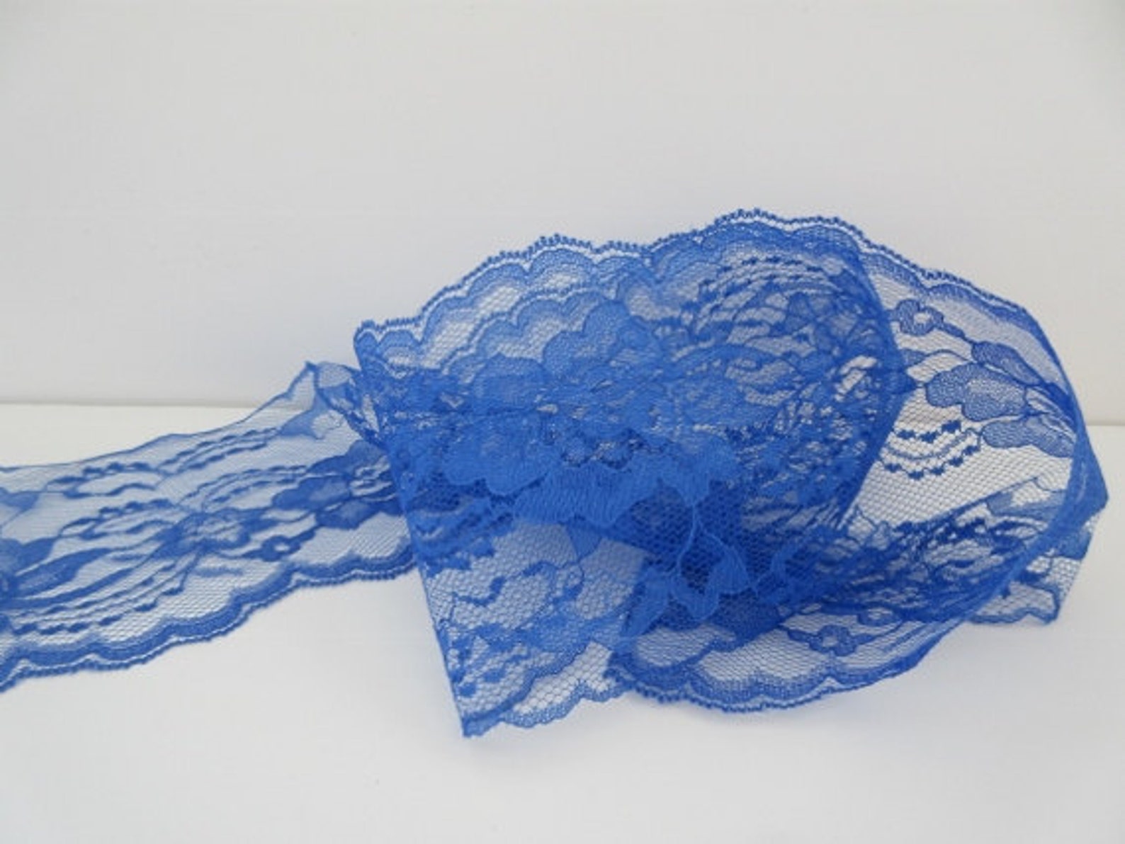Royal Blue Lace Trim Ribbon 4 Inch Wide Blue DIY Wedding - Etsy