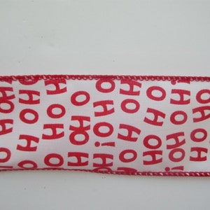 Red and White Christmas Wired Ribbon 2 1/2" Inch Wide HOHOHO Holiday ...