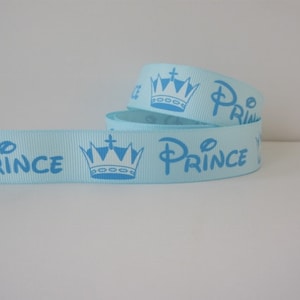 Blue Prince Ribbon With Crown 7/8" Inch Grosgrain Boy Baby Shower ...