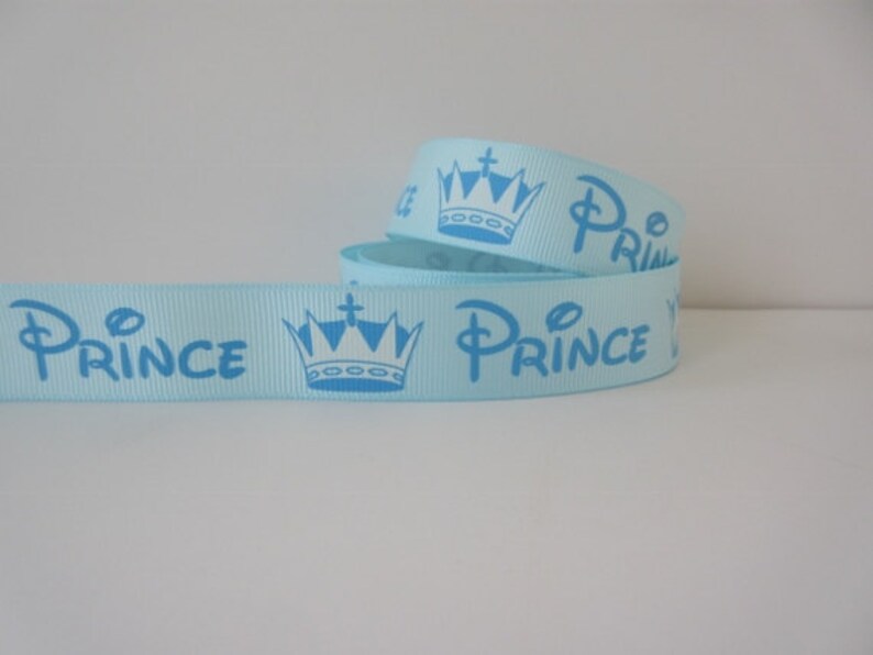 Blue Prince Ribbon With Crown 7/8 Inch Grosgrain Boy | Etsy