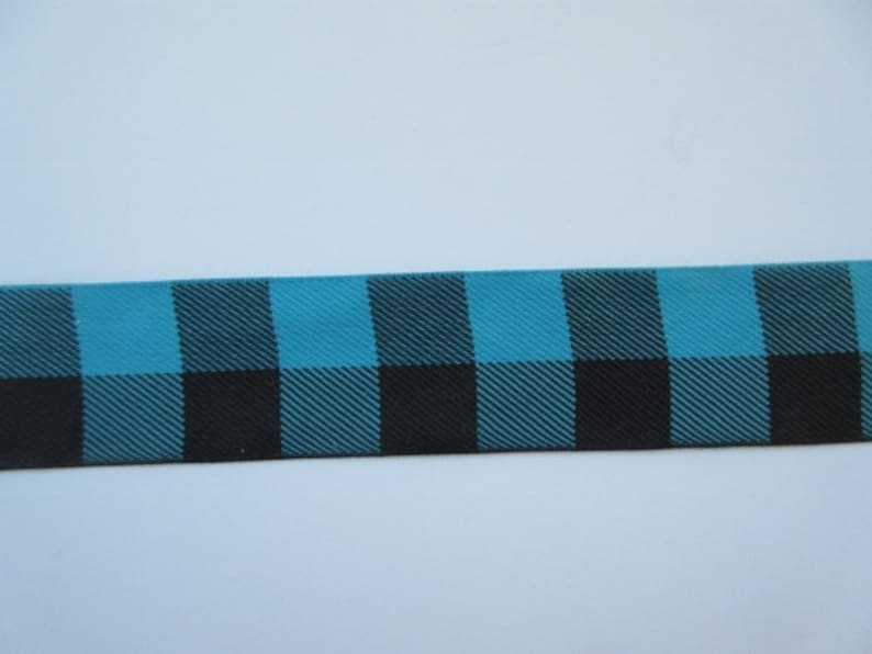 Blue Plaid Ribbon Woven Blue and Black Plaid Ribbon Wired 1 | Etsy