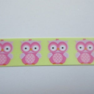 Owl Baby Ribbon 7/8" Inch Wide Pink and Yellow Children Nursery Decor ...