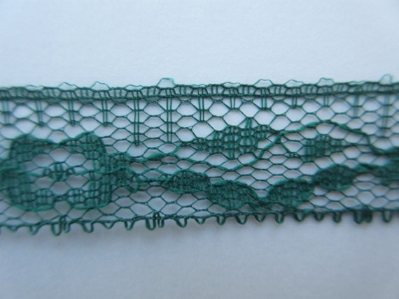 Green Lace Trim Ribbon 3/4 Inch Narrow Hunter Green Lace - Etsy