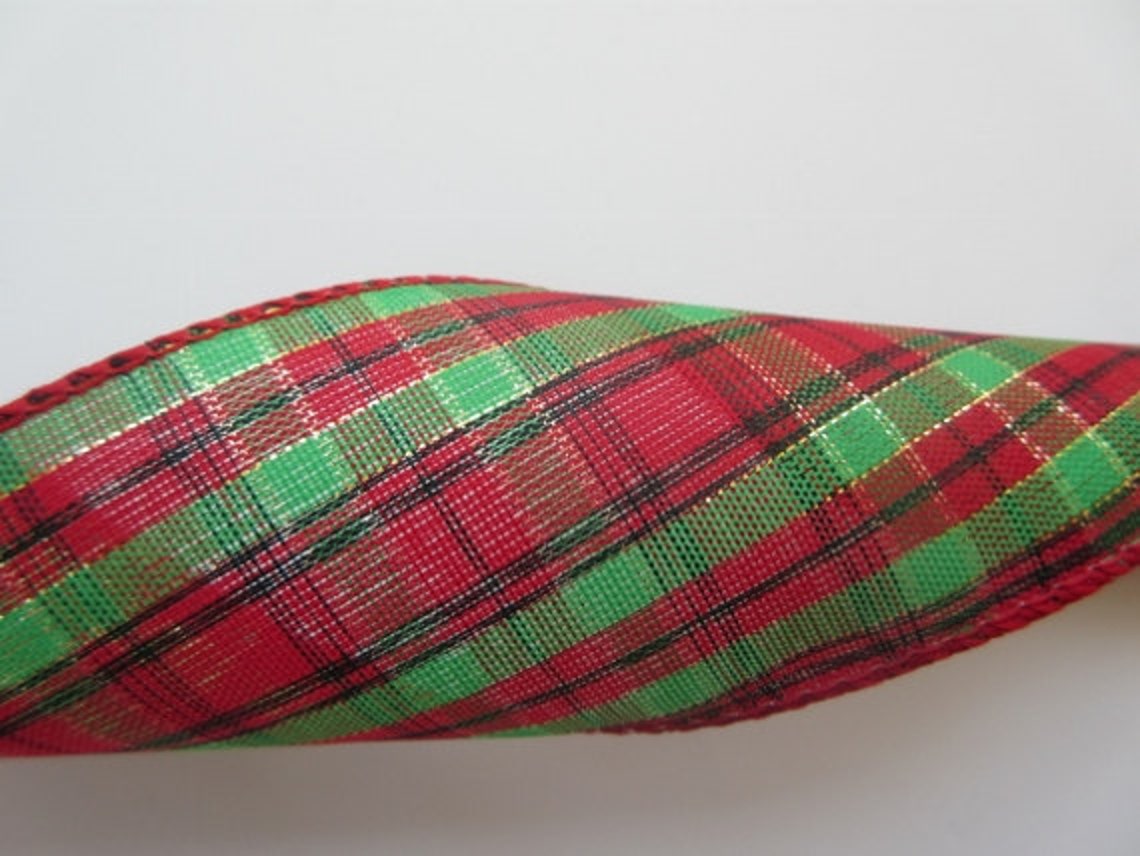 Red and Green Christmas Wired Ribbon 2 1/2 Inch Wide - Etsy