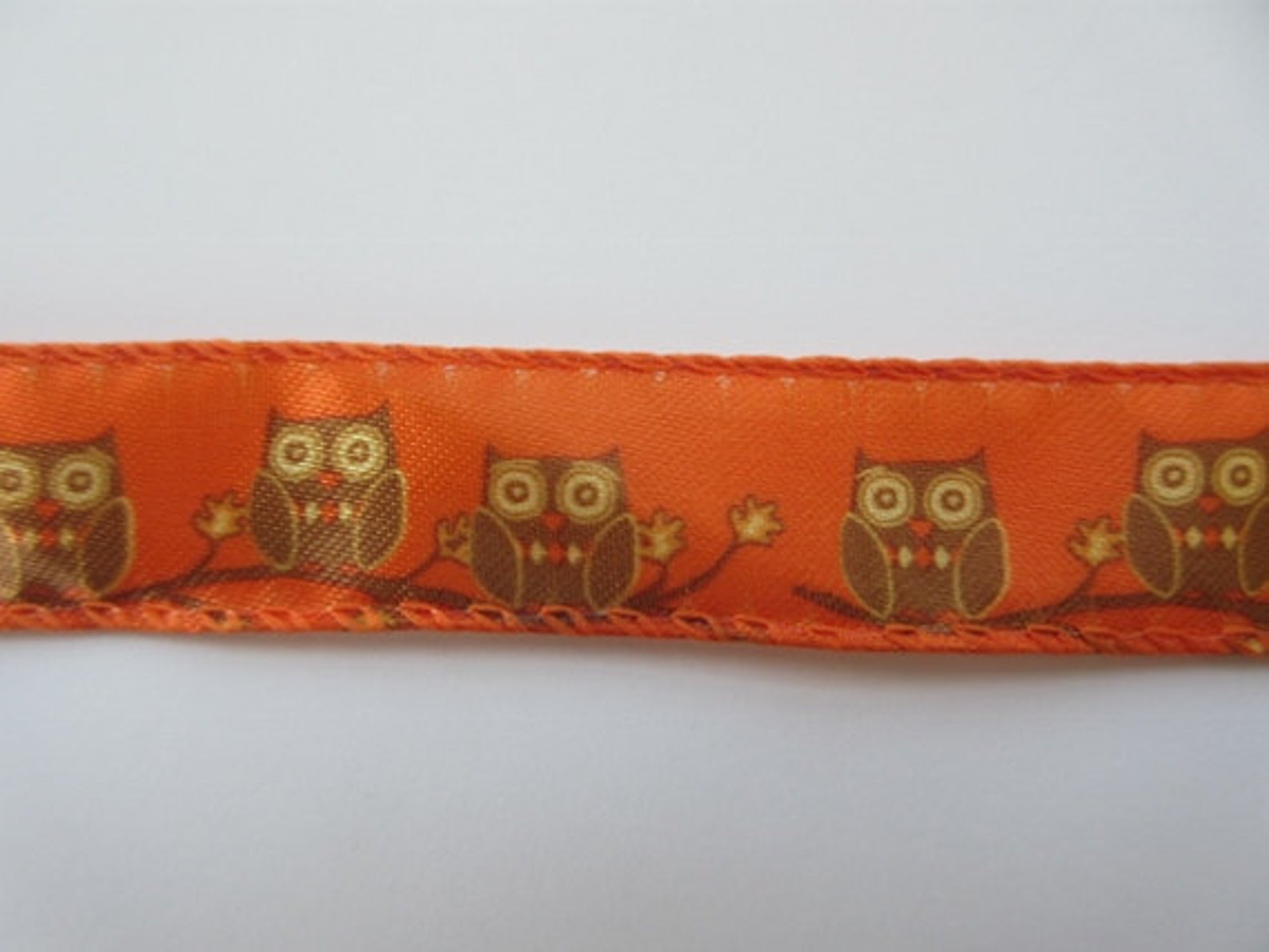 Owl Ribbon Wired 7/8 Inch Wide Orange Ribbon Brown Fall - Etsy