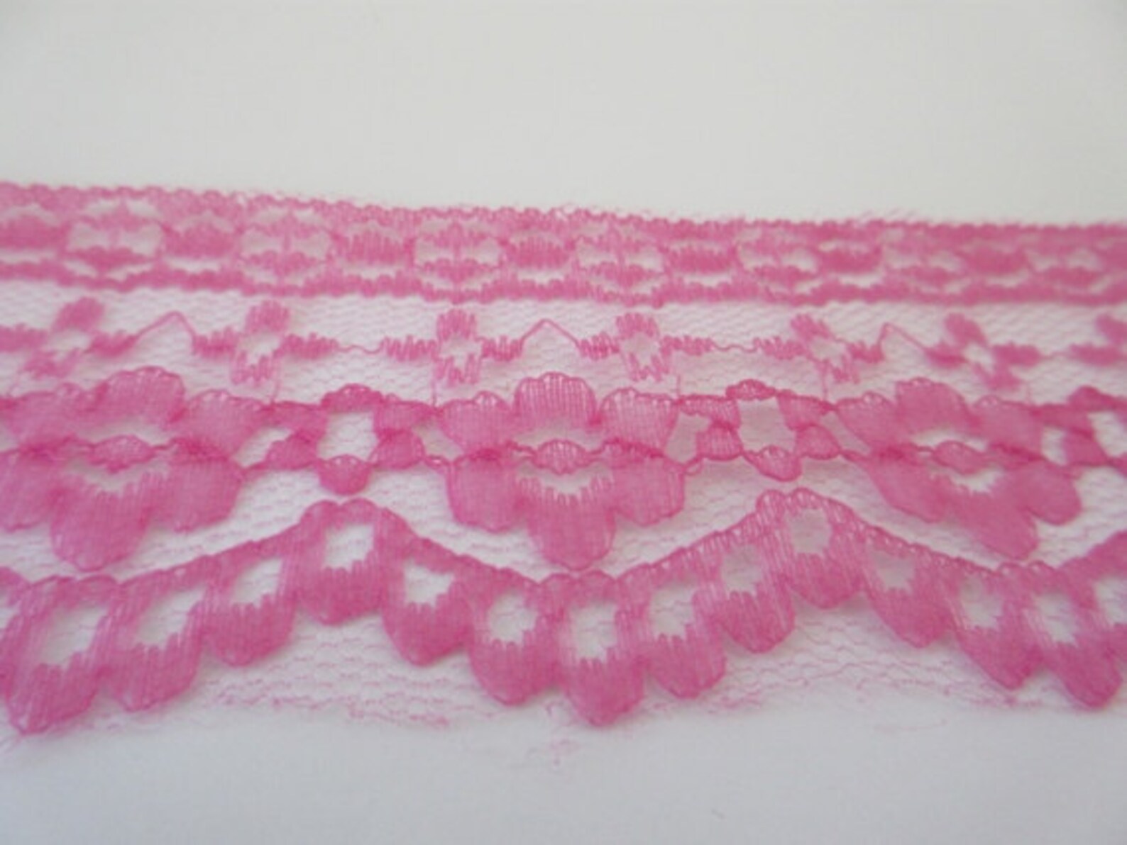 Pink Lace Trim Ribbon 2 Inch Wide Floral Lace Flower - Etsy