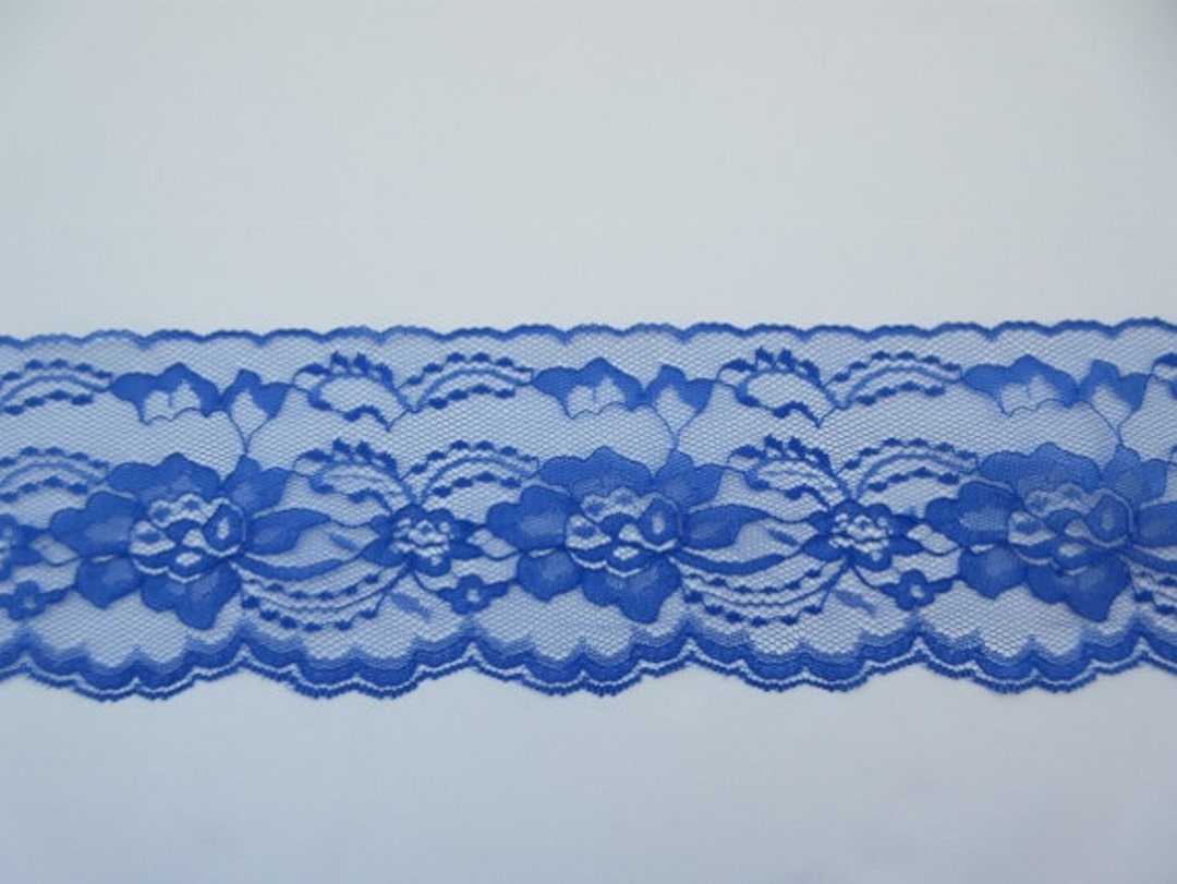 Royal Blue Lace Trim Ribbon 4" Inch Wide Blue DIY Wedding Lace ...