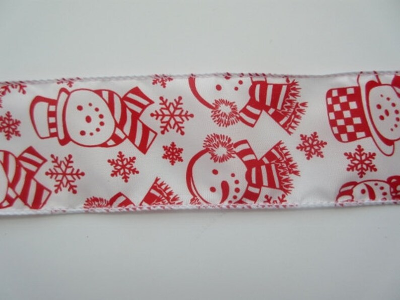 Snowman Ribbon 2 1/2 Inch Wide Christmas Wired Ribbon - Etsy