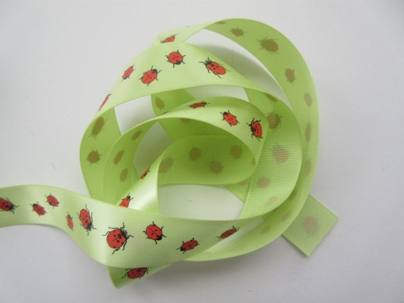 Ladybug Ribbon Green 1 Inch Wide Birthday Party Gift - Etsy