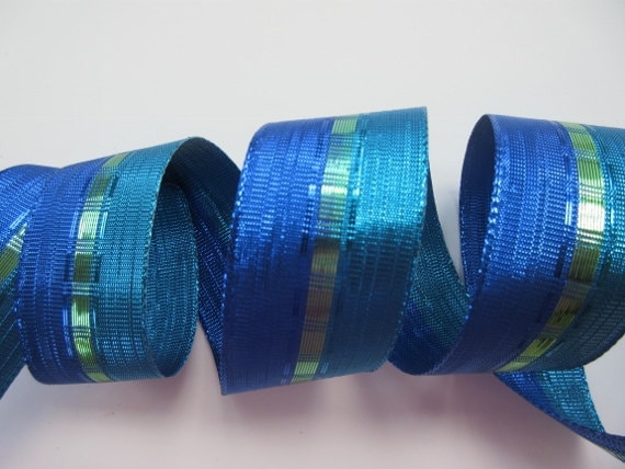 Blue Metallic Ribbon 20% DISCOUNT Wired 1 1/2 Inch Wide - Etsy