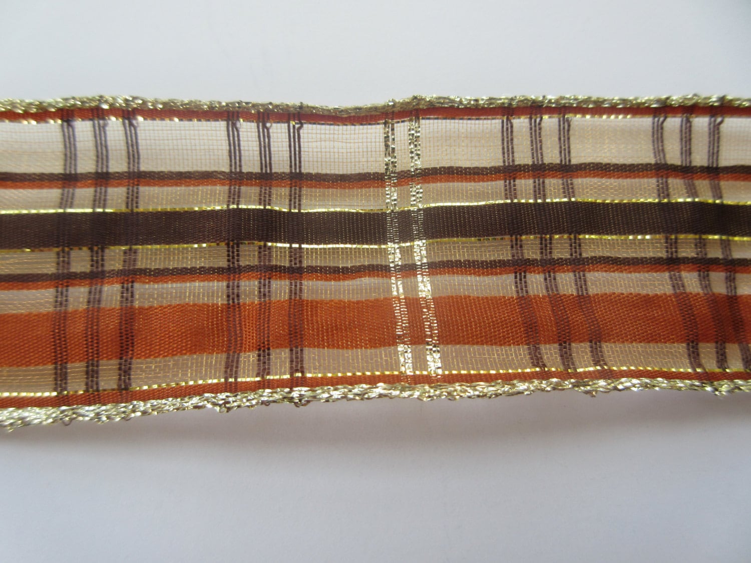 Fall Wired Ribbon 1 1/2 Inch Wide Metallic Ribbon Brown - Etsy