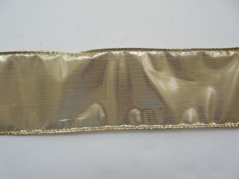 Gold Metallic Ribbon Holiday Wired Ribbon 2 1/2 Inch - Etsy