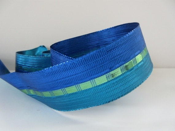 Blue Metallic Ribbon 20% DISCOUNT Wired 1 1/2 Inch Wide - Etsy