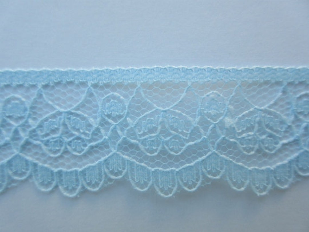 Blue Lace Trim Ribbon 1" Inch Wide Sewing Trim Nursery Decor Baby ...