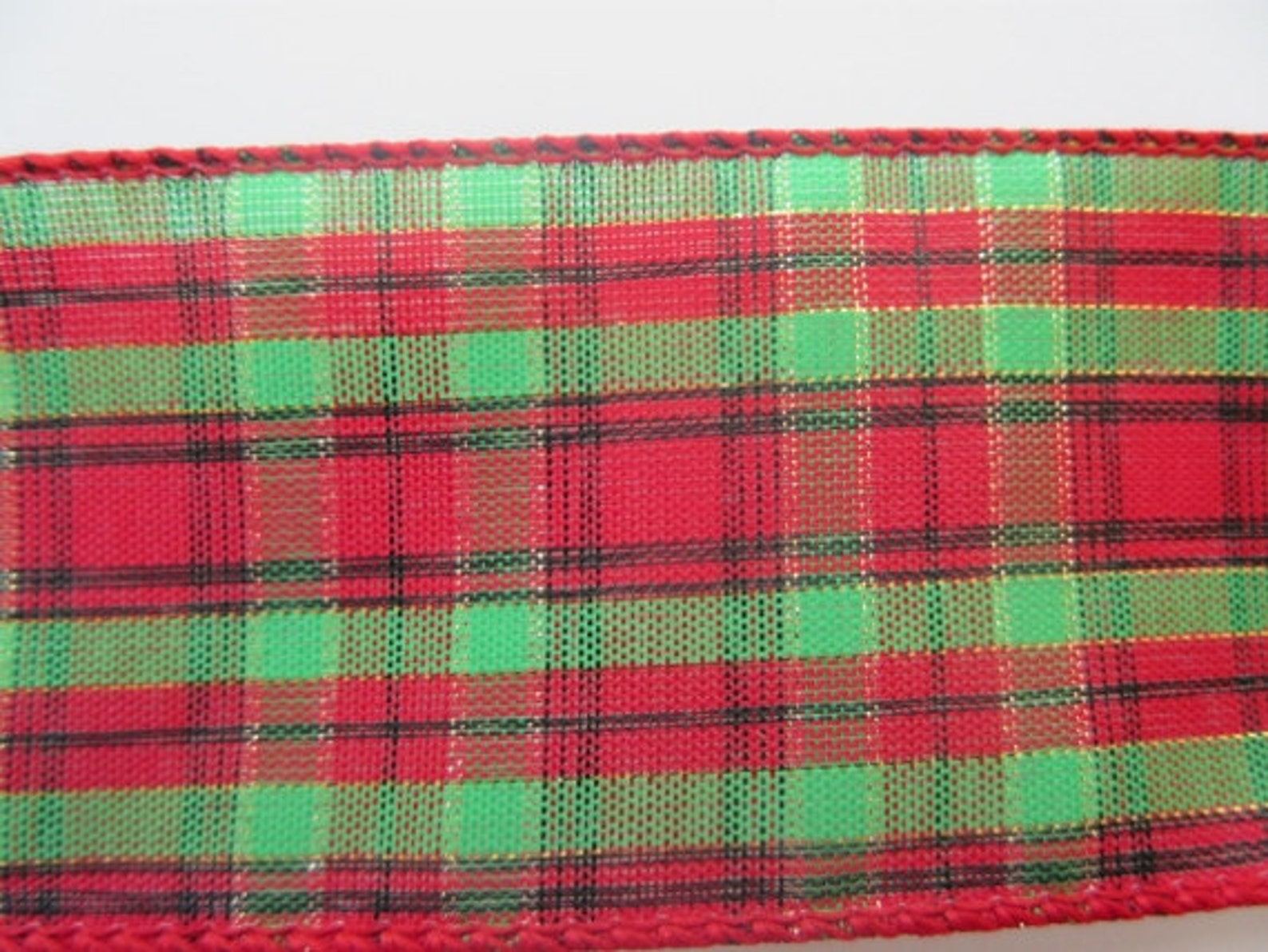 Red and Green Christmas Wired Ribbon 2 1/2 Inch Wide - Etsy