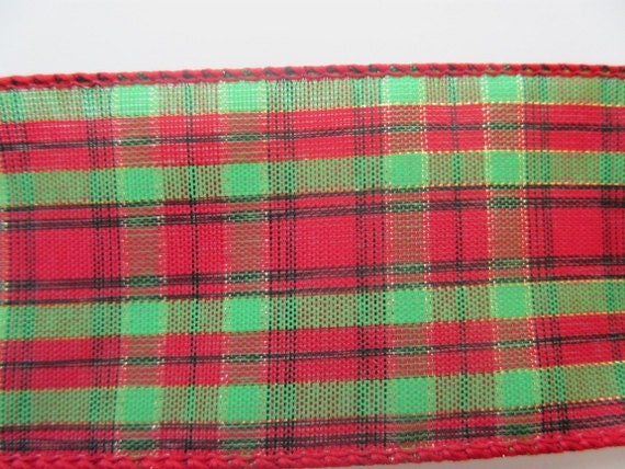 Red and Green Christmas Wired Ribbon 2 1/2 Inch Wide - Etsy