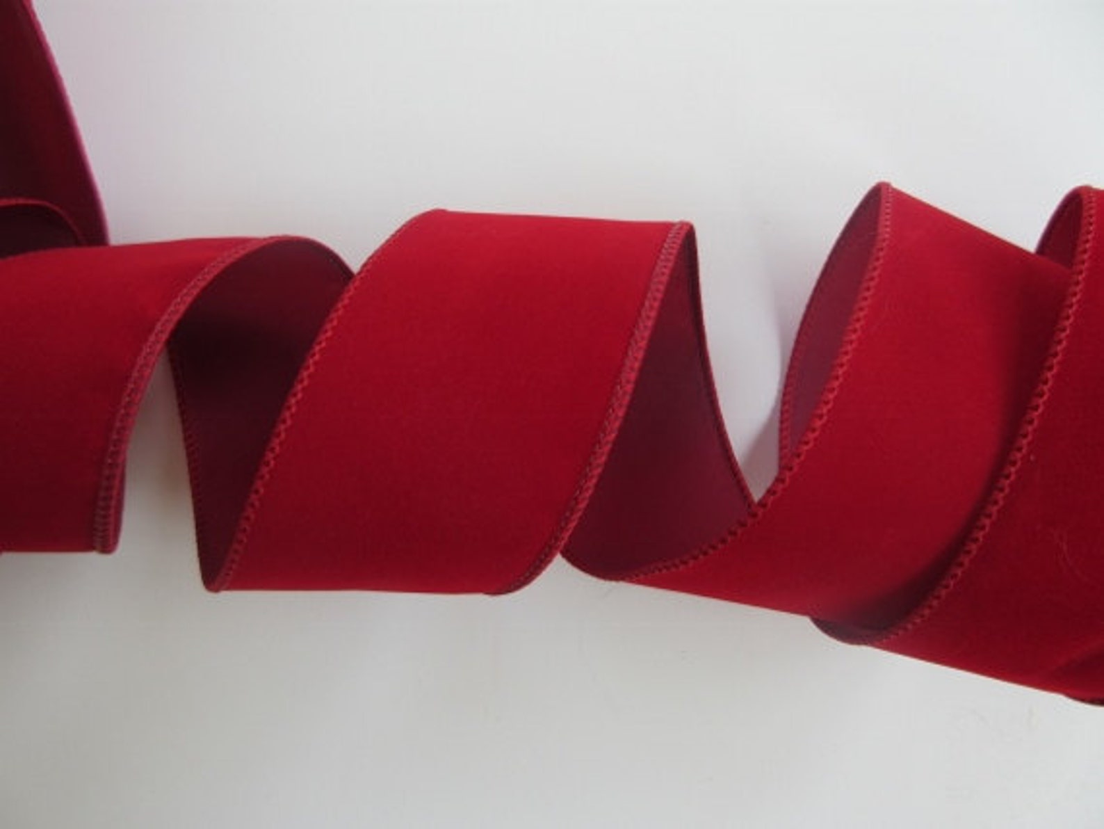 Red Velvet Ribbon Wired 2 1/2 Inch Wide Christmas Ribbon - Etsy