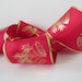 Red Christmas Ribbon Gold Bells Wired 2 1/2 Inch Wide - Etsy