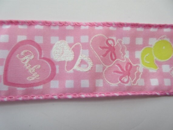 Pink Baby Ribbon Wired 1 1/2 Inch Wide Duck Heart Bear - Etsy