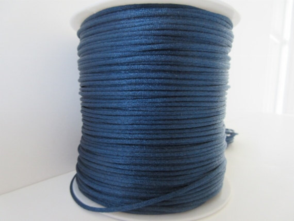 Navy Rat Tail Cord 2mm Navy Blue Rattail Navy Satin Cord - Etsy