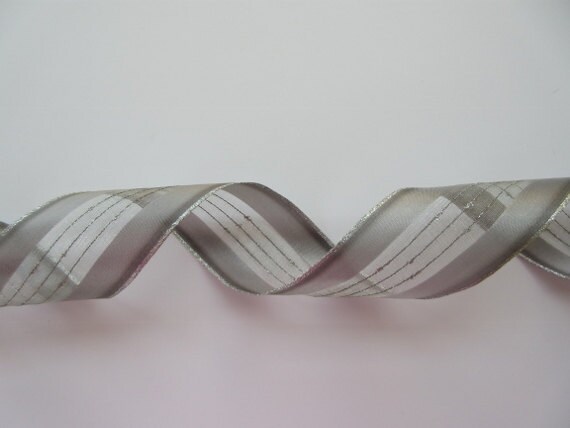 Silver Grey Ribbon Wired 2 inch wide Semi Sheer Ribbon | Etsy