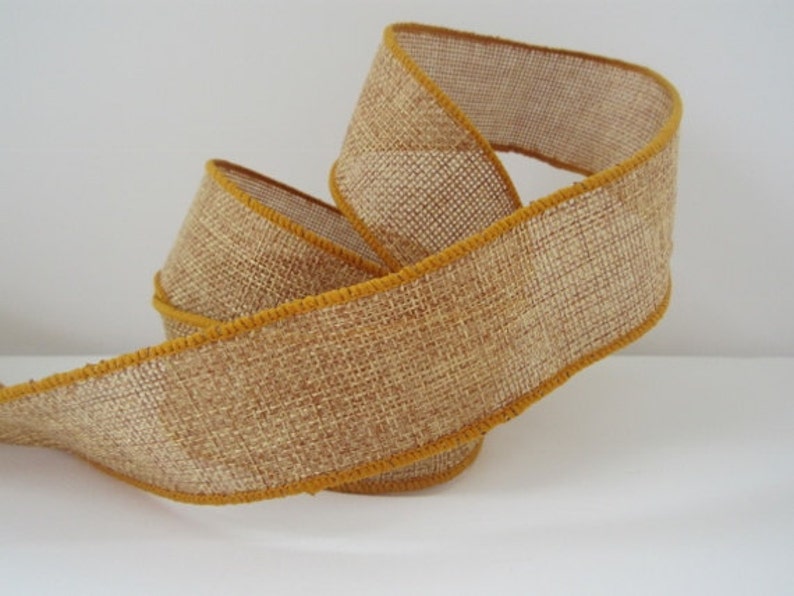 Gold Burlap Ribbon Wired 1 1/2 Inch Wide Poly Burlap - Etsy