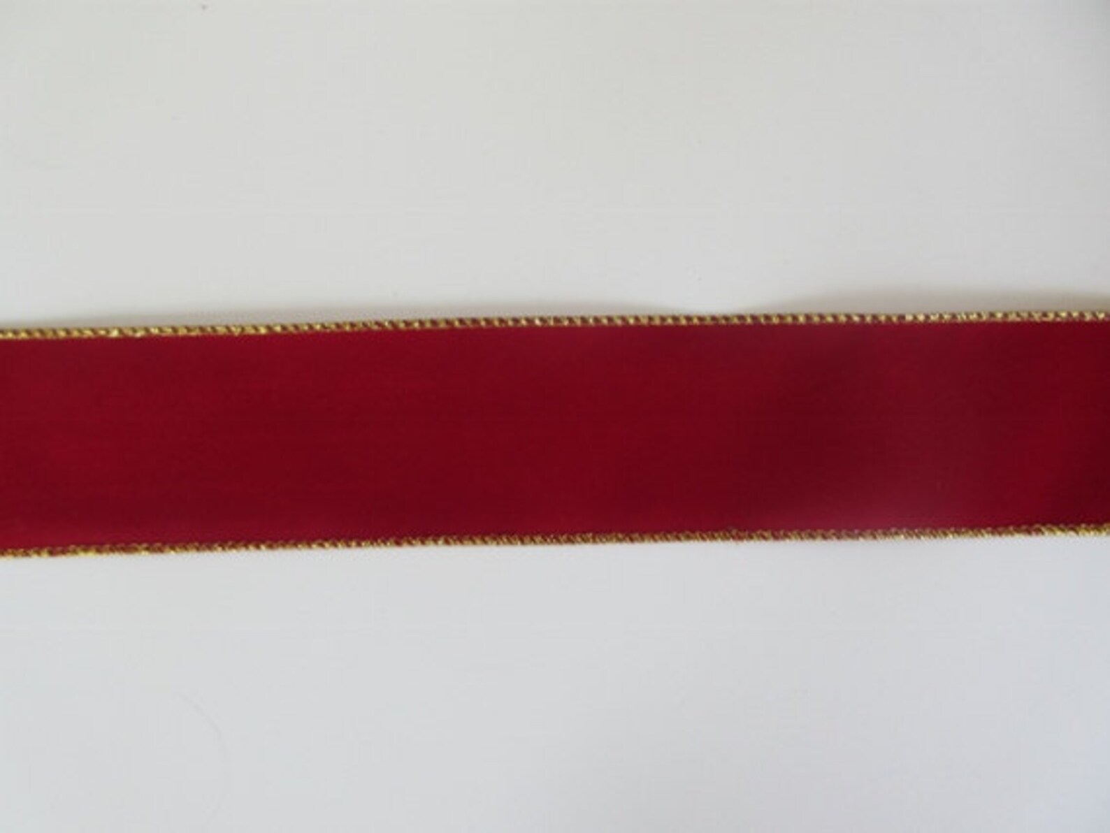 Red Velvet Ribbon Wired 2 1/2 Inch Wide Gold Edges - Etsy