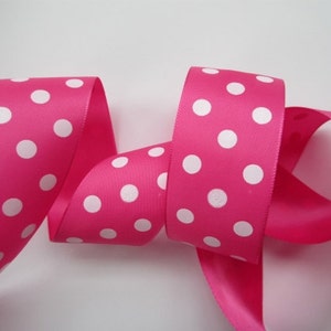 Hot Pink Polka Dot Ribbon Taffeta 1 1/2" Inch Wide Wreath Ribbon Gift ...
