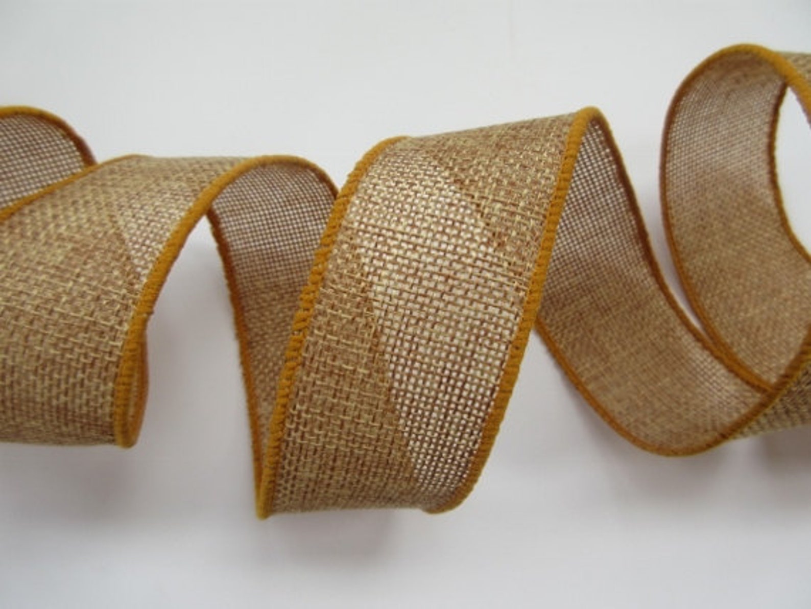 Gold Burlap Ribbon Wired 1 1/2 Inch Wide Poly Burlap - Etsy