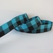Blue Plaid Ribbon Woven Blue and Black Plaid Ribbon 7/8" Inch Wide ...