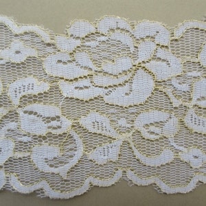 White Lace With Gold Mylar Metallic Thread 4 1/2" Inch Wide Sparkle ...