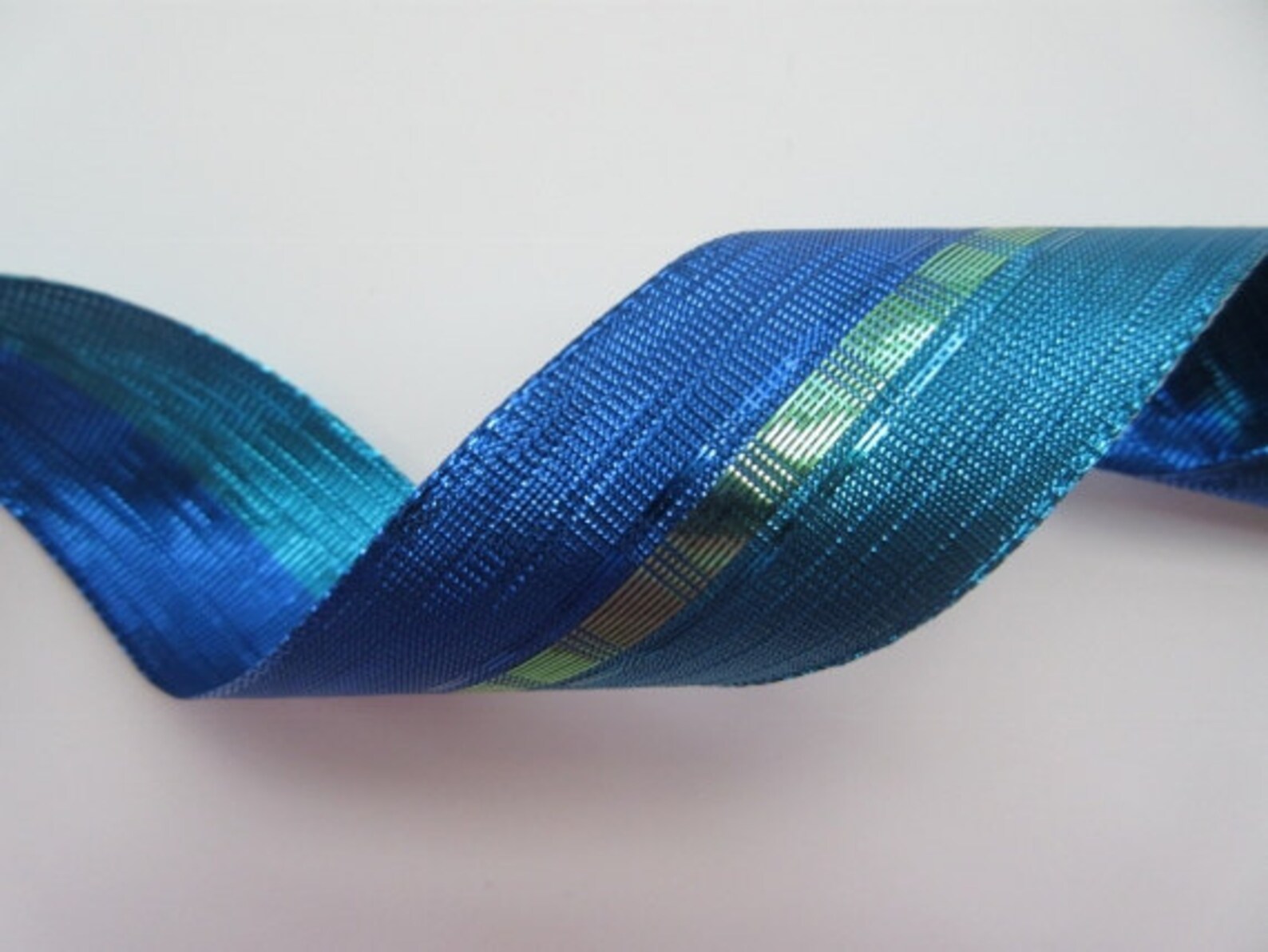 Blue Metallic Ribbon 20% DISCOUNT Wired 1 1/2 Inch Wide - Etsy