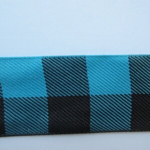 Blue Plaid Ribbon Woven Blue and Black Plaid Ribbon Wired 1 1/2" Inch ...