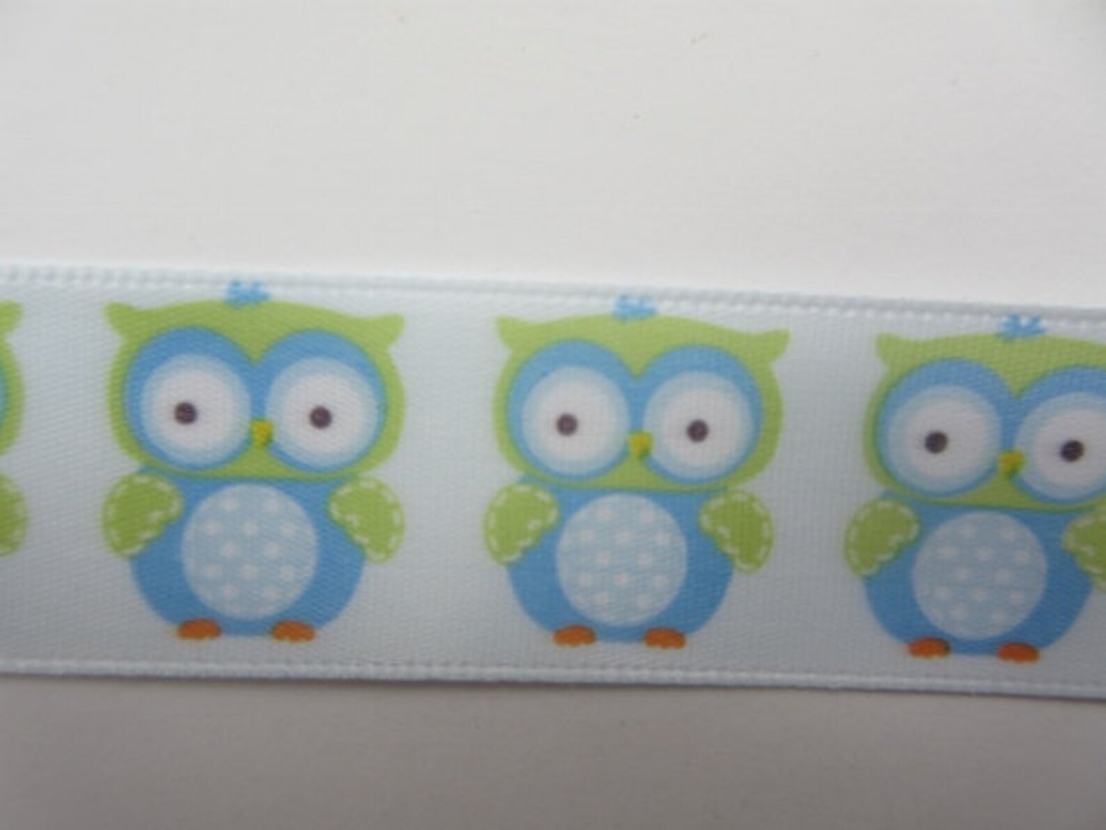 Owl Baby Ribbon 7/8 Inch Wide Blue and White Children - Etsy