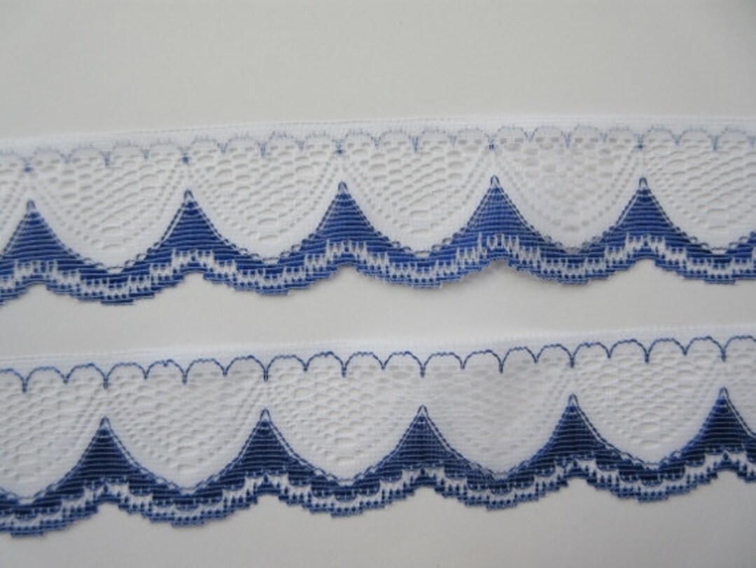Royal Blue and White Lace Trim Ribbon 1 1/2" Inch Wide Sewing Trim ...