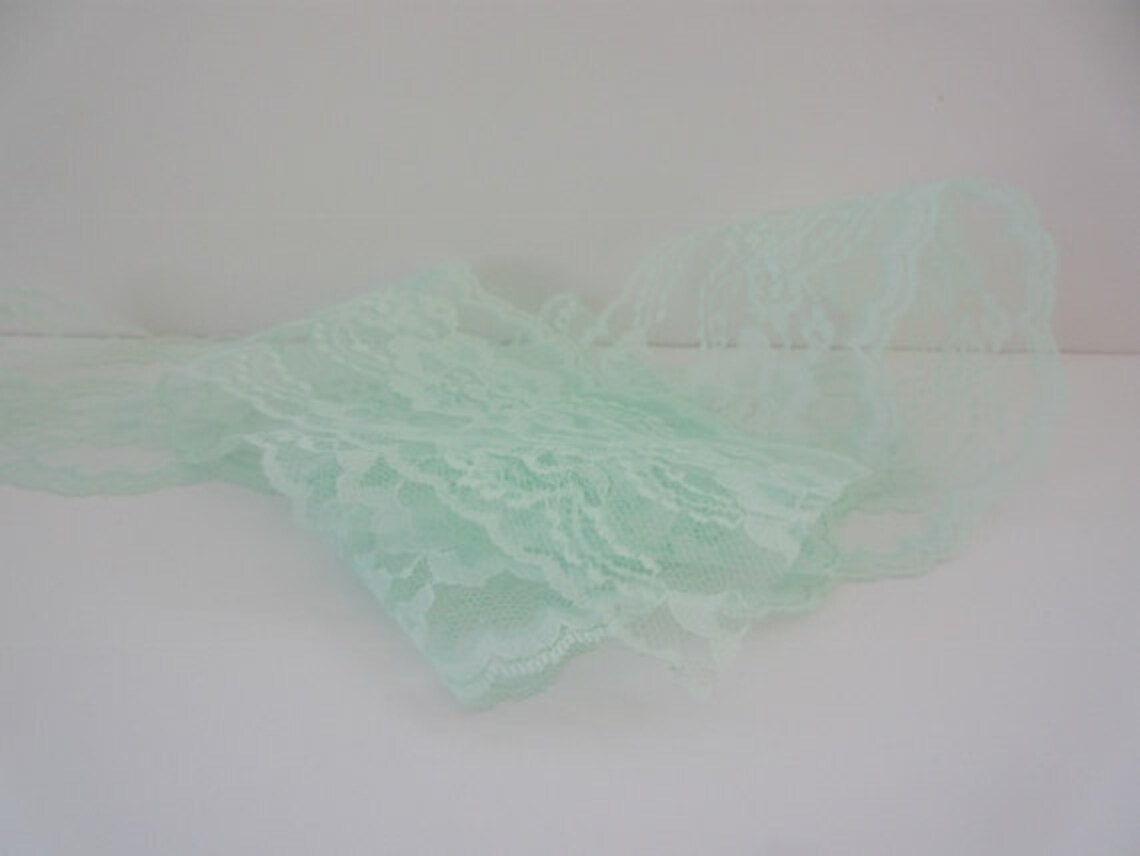 Mint Green Lace Trim Ribbon 4 Inch Wide DIY Wedding Lace - Etsy