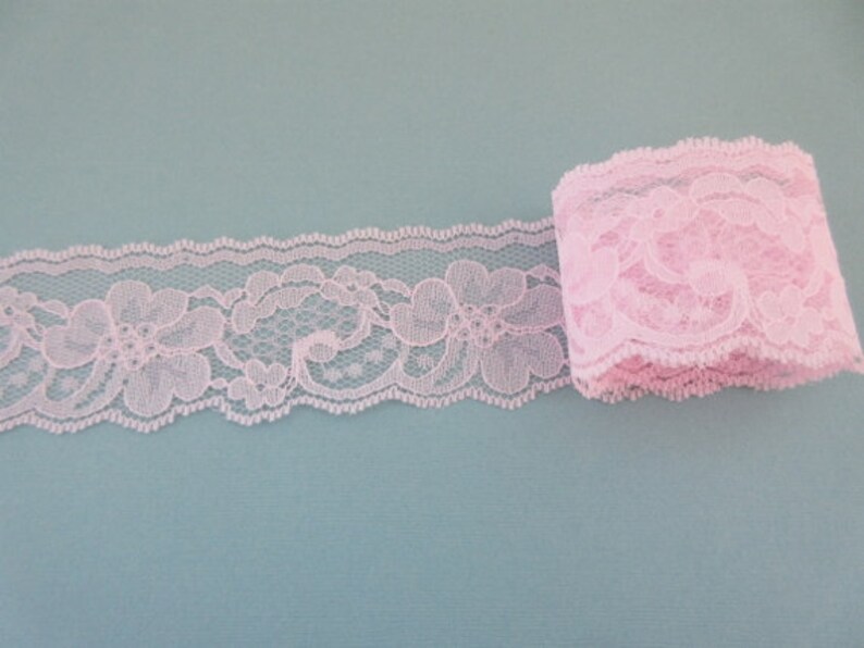 Pink Lace Trim Ribbon 2 Inch Wide Floral Lace Sewing - Etsy