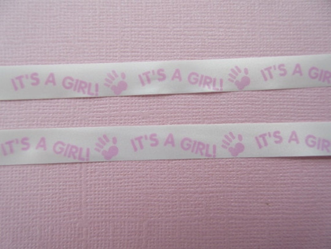 Pink and White Curling Ribbon 3/8" Inch Wide It's a Girl Baby ...