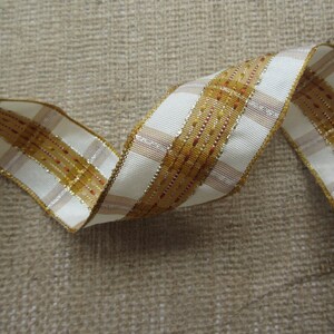 Striped Brown Tan Beige Ribbon Fall Wired Ribbon 1 1/2" Inch Wide ...