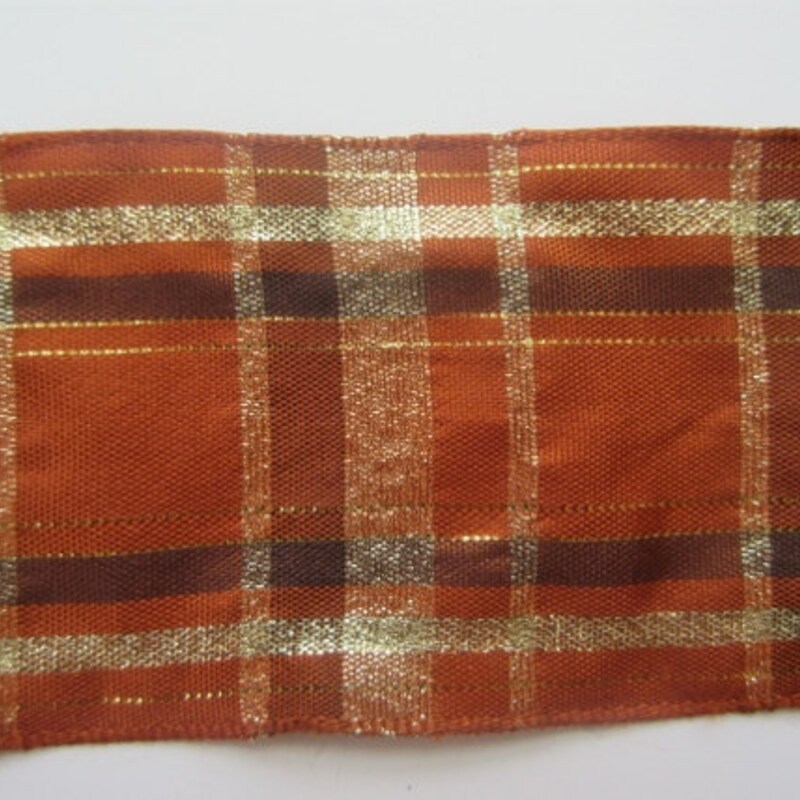 Gold Plaid Ribbon - Etsy