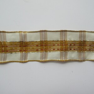 Striped Brown Tan Beige Ribbon Fall Wired Ribbon 1 1/2" Inch Wide ...