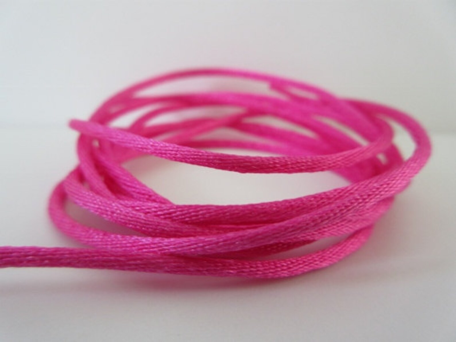 Hot Pink Rat Tail Cord 2mm Pink Rattail Hot Pink Satin Cord | Etsy