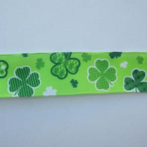 Green Shamrock Ribbon Clover Ribbon St Patricks Day Ribbon Wired 1 1/2 ...