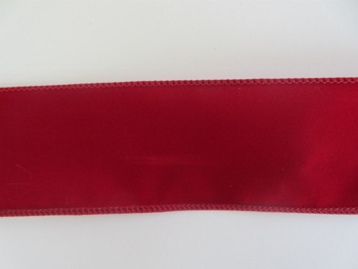 Red Velvet Ribbon Wired 2 1/2 Inch Wide Christmas Ribbon | Etsy